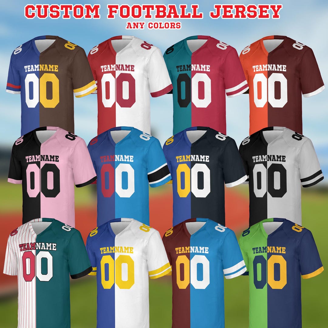 Design Your Own Name & Number Football Jersey, Personalized Name Family ...