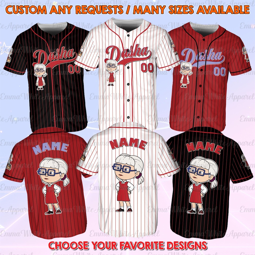 Masha and the Bear Dasha Baseball Jersey, Cartoon Girl Dasha Character ...