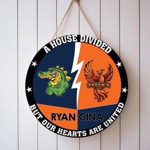 Custom House Divided Sign, House Divided Football Round Sign, House ...