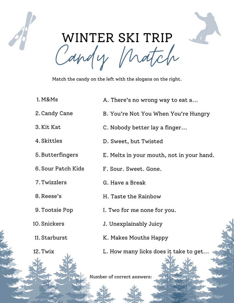3 Winter Ski Trip Themed Party Games | Canva Templates | Family Games ...