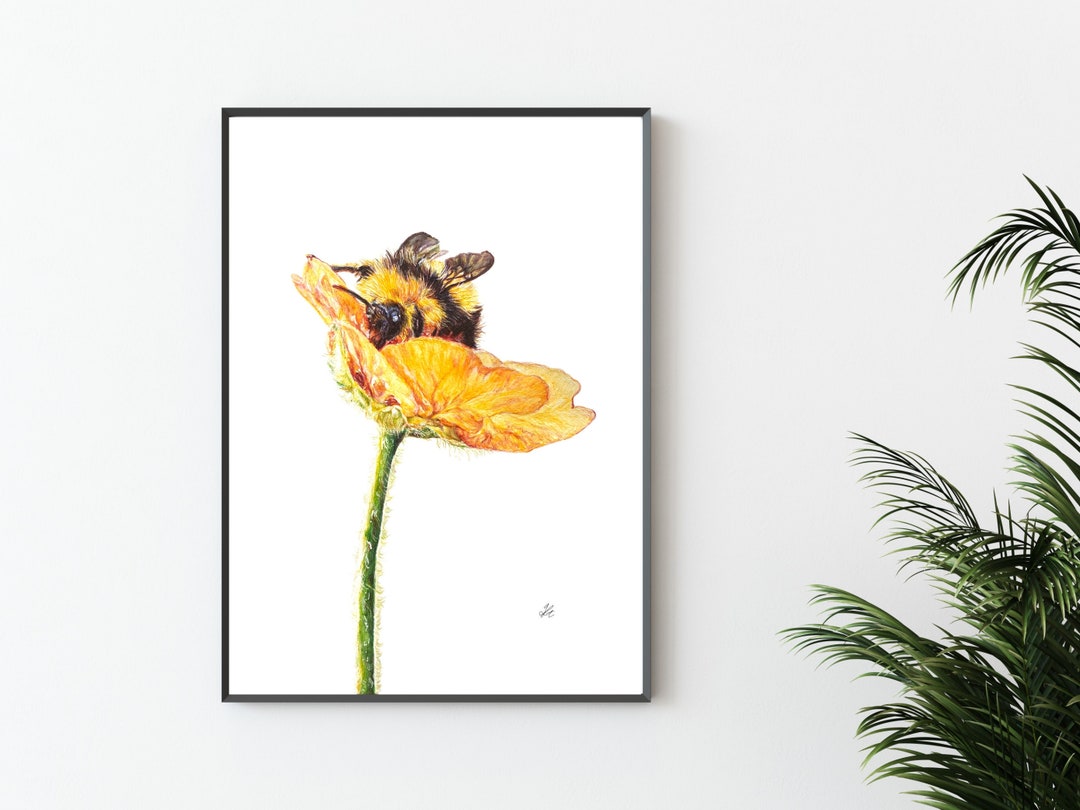 Bumblebee Signed Fine Art Print, Bee Art, Colourful Bee Print ...