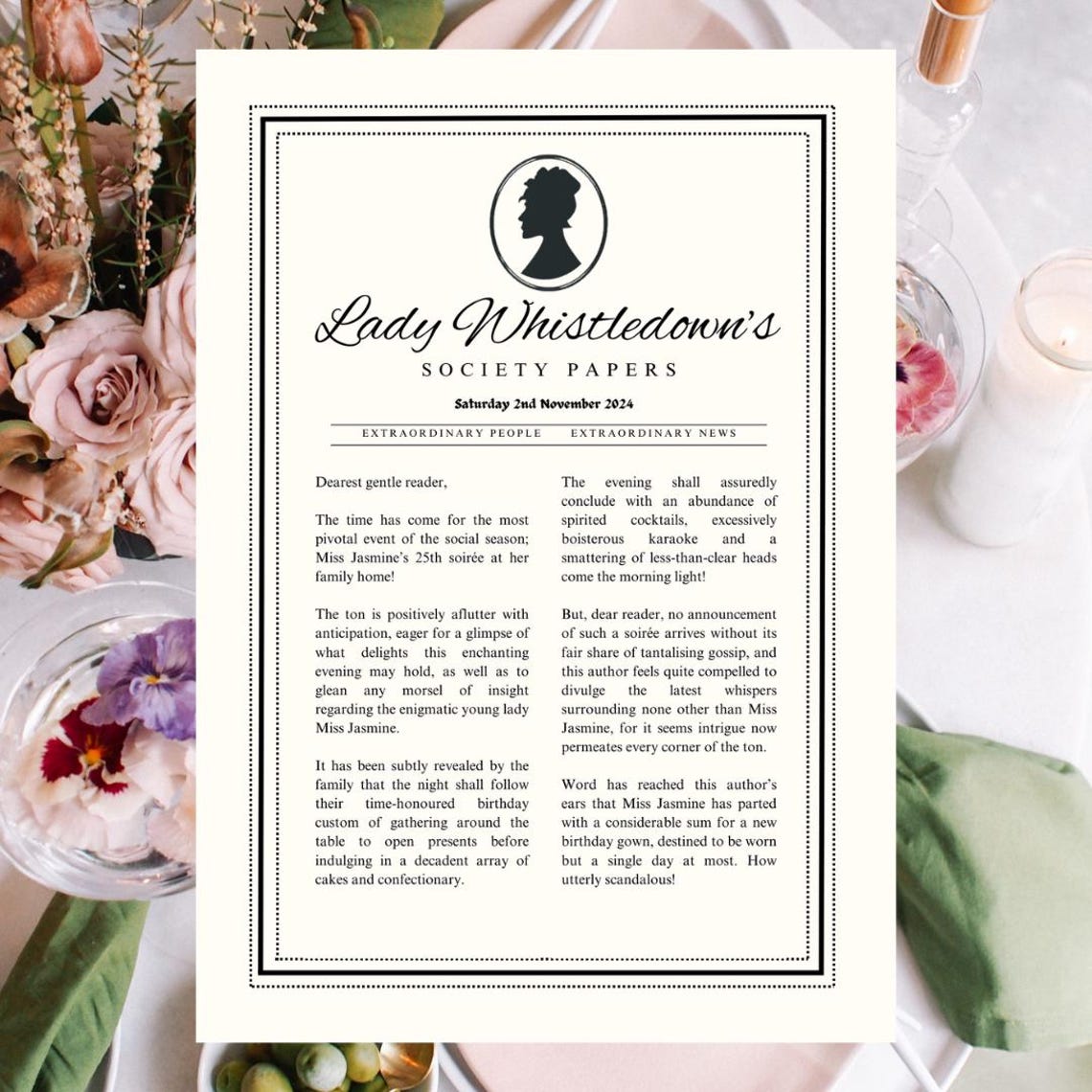 EDITABLE DOWNLOAD Bridgerton Lady Whistledown’s Society Papers Canva ...