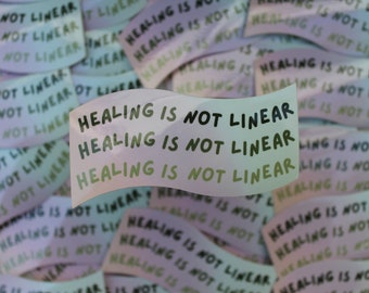 Healing is Not Linear Waterproof Sticker, Mental Health Decals, Healing ...