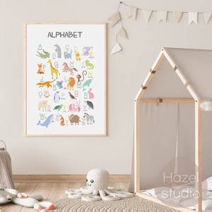 Animal Alphabet Poster, ABC Poster, Montessori, Rainbow Alphabet ...