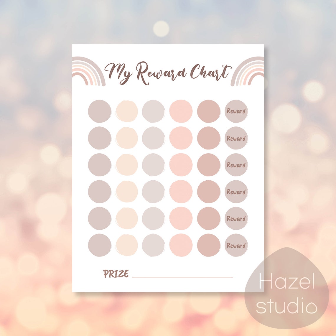 Rainbow Reward Chart Neutral Kids Behavior Chart Boho Chore | Etsy Canada