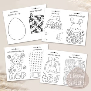 Easter Activity Book, Coloring&activity Book for Kids, Happy Easter ...