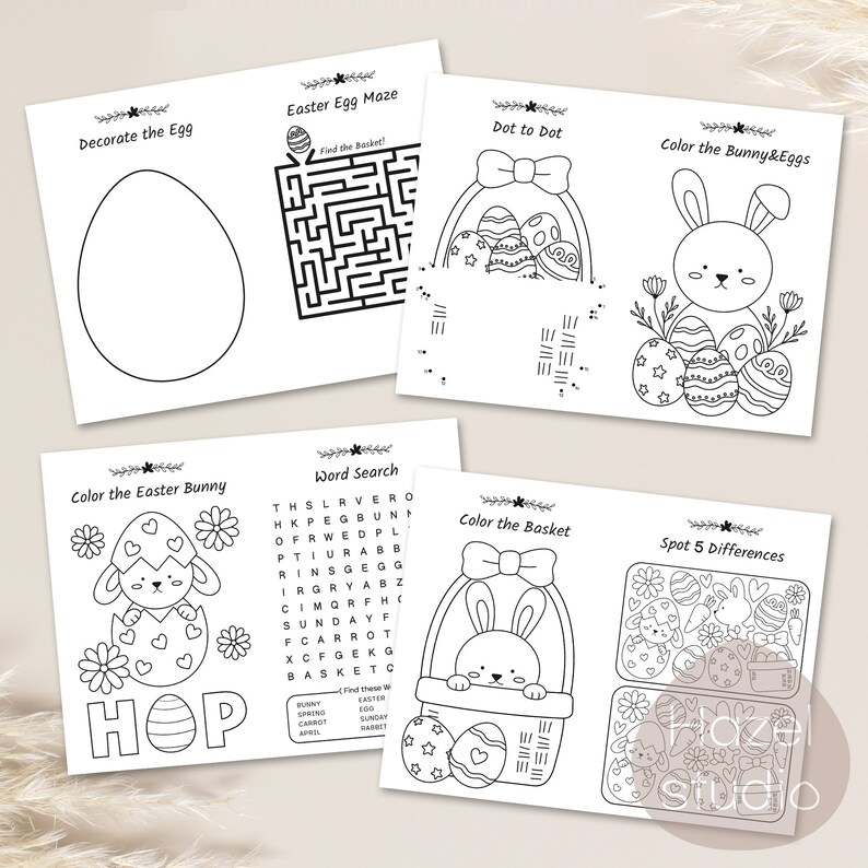 Easter Activity Book Coloring&activity Book for Kids Happy - Etsy