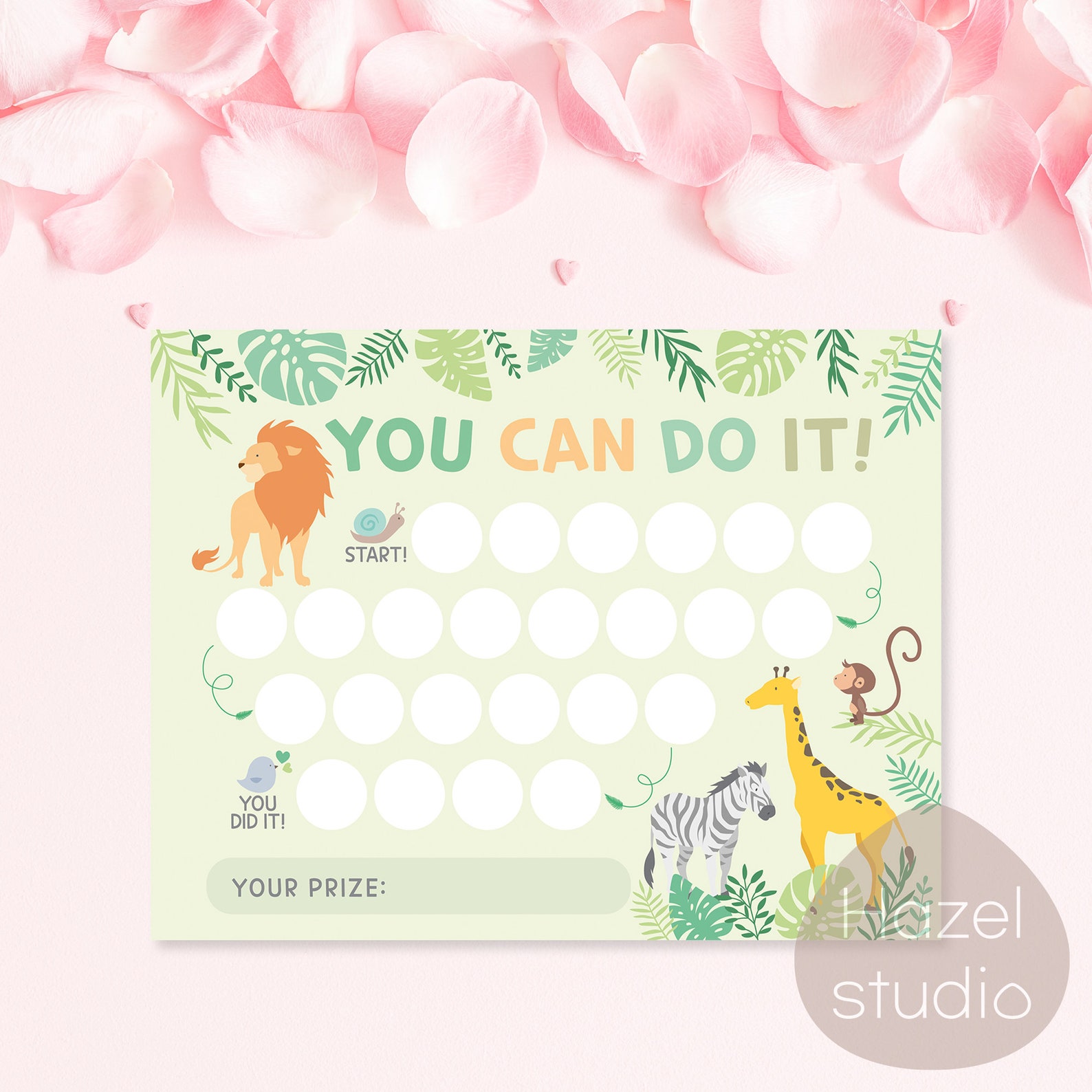 Animal Reward Chart Safari Behavior Chart for Kids Toddler - Etsy