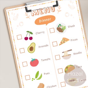 Pretend Play Restaurant Menu, Kids Kitchen Play Menus, Preschool Kids ...