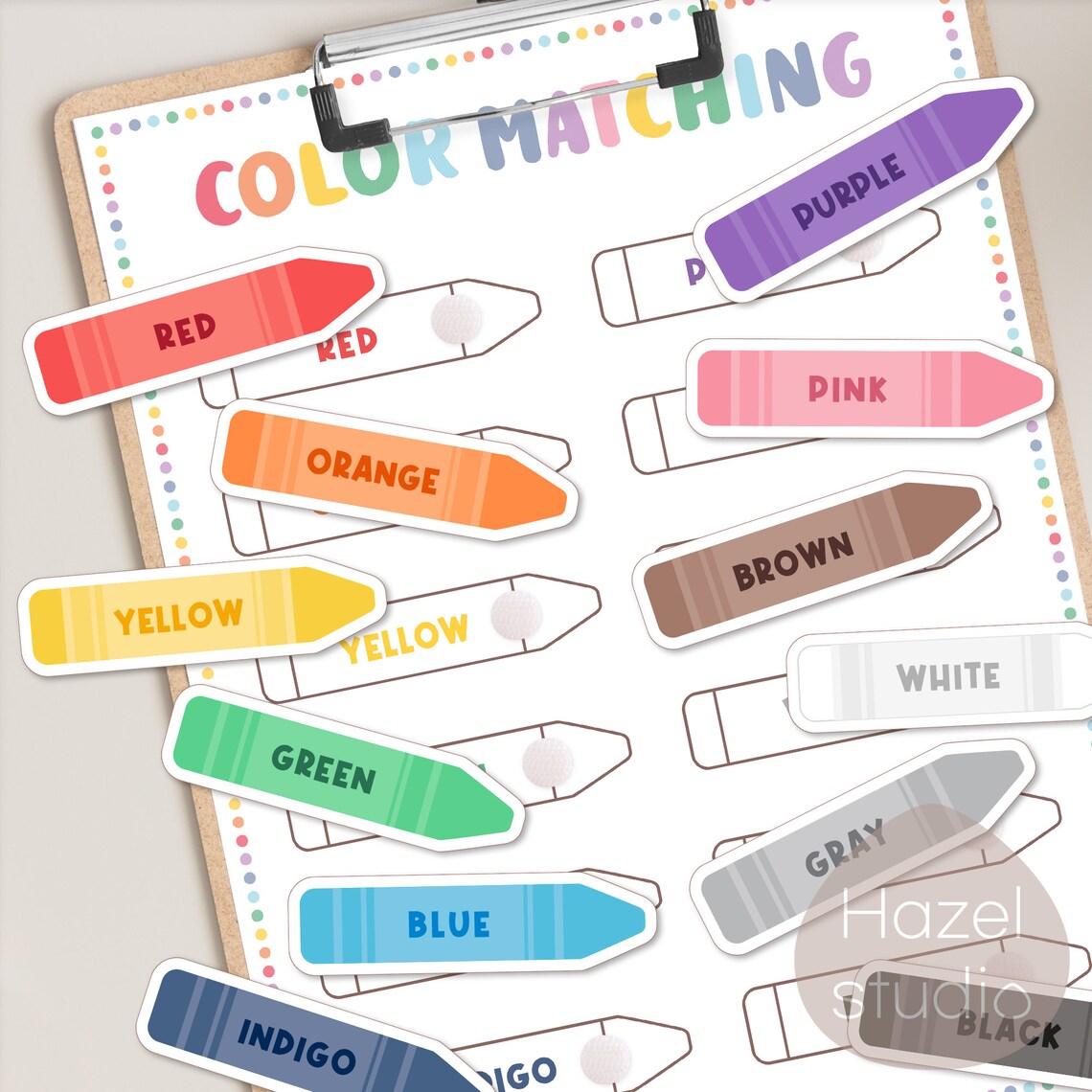 Color Matching Activity Color Sorting Color Busy Book Pages - Etsy
