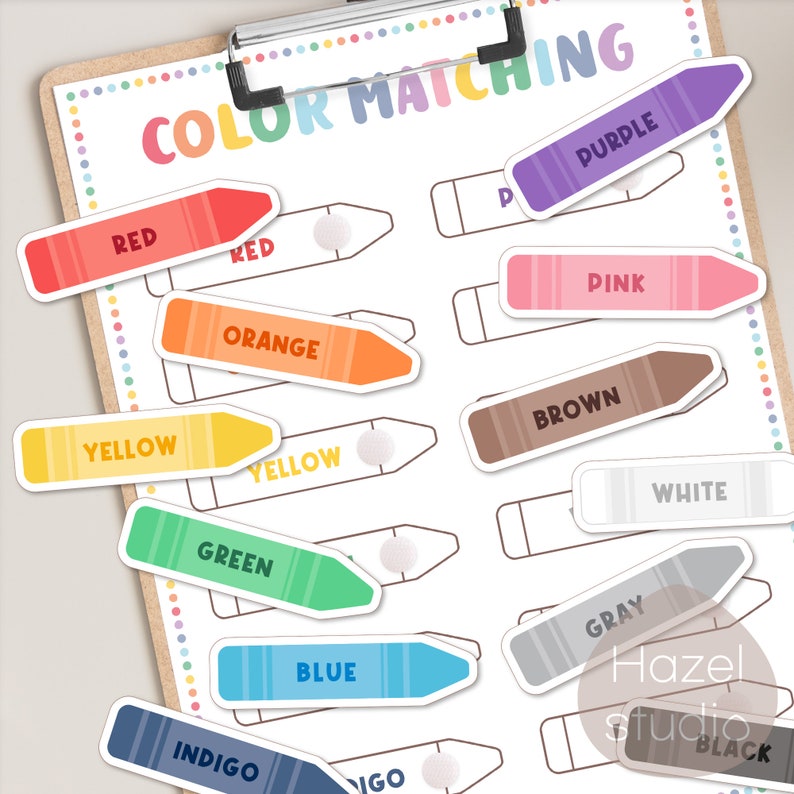 Color Matching Activity Color Sorting Color Busy Book Pages - Etsy