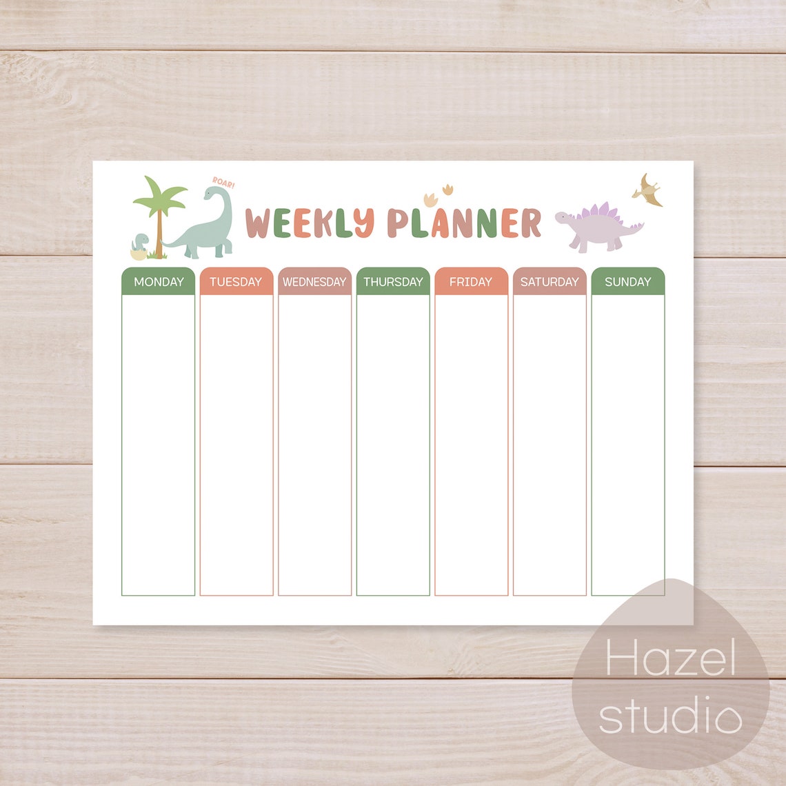 Boy Weekly Planner Dinosaur Daily Planner Homeschool - Etsy