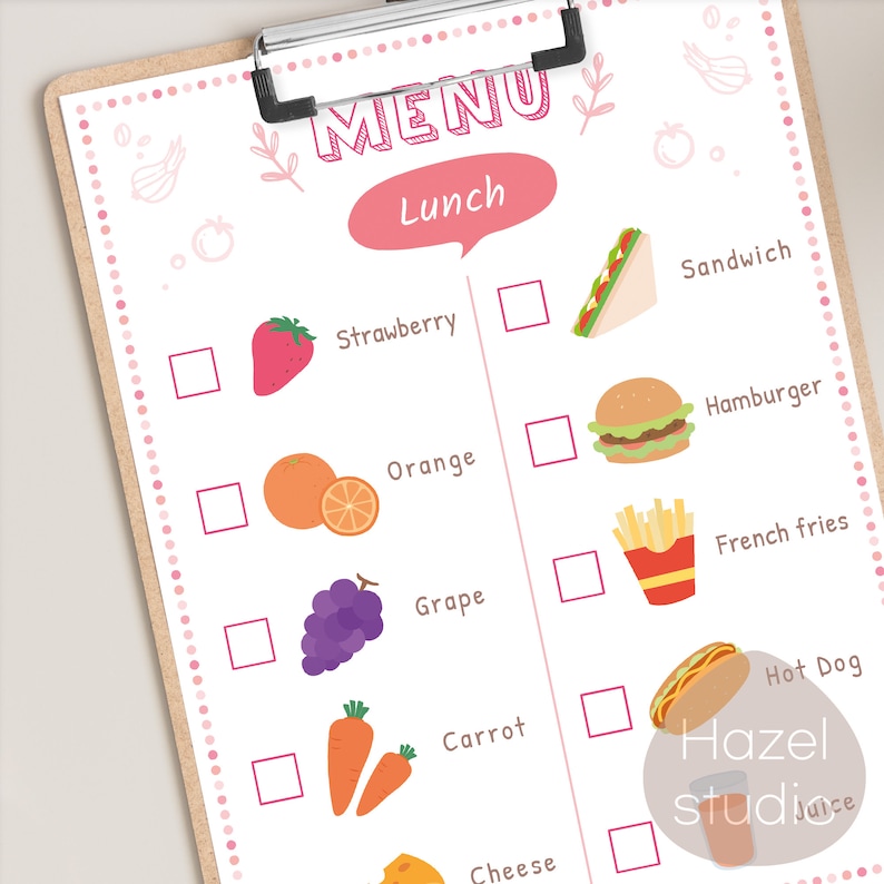 Pretend Play Restaurant Menu: Kids Kitchen Activities (digital Download ...
