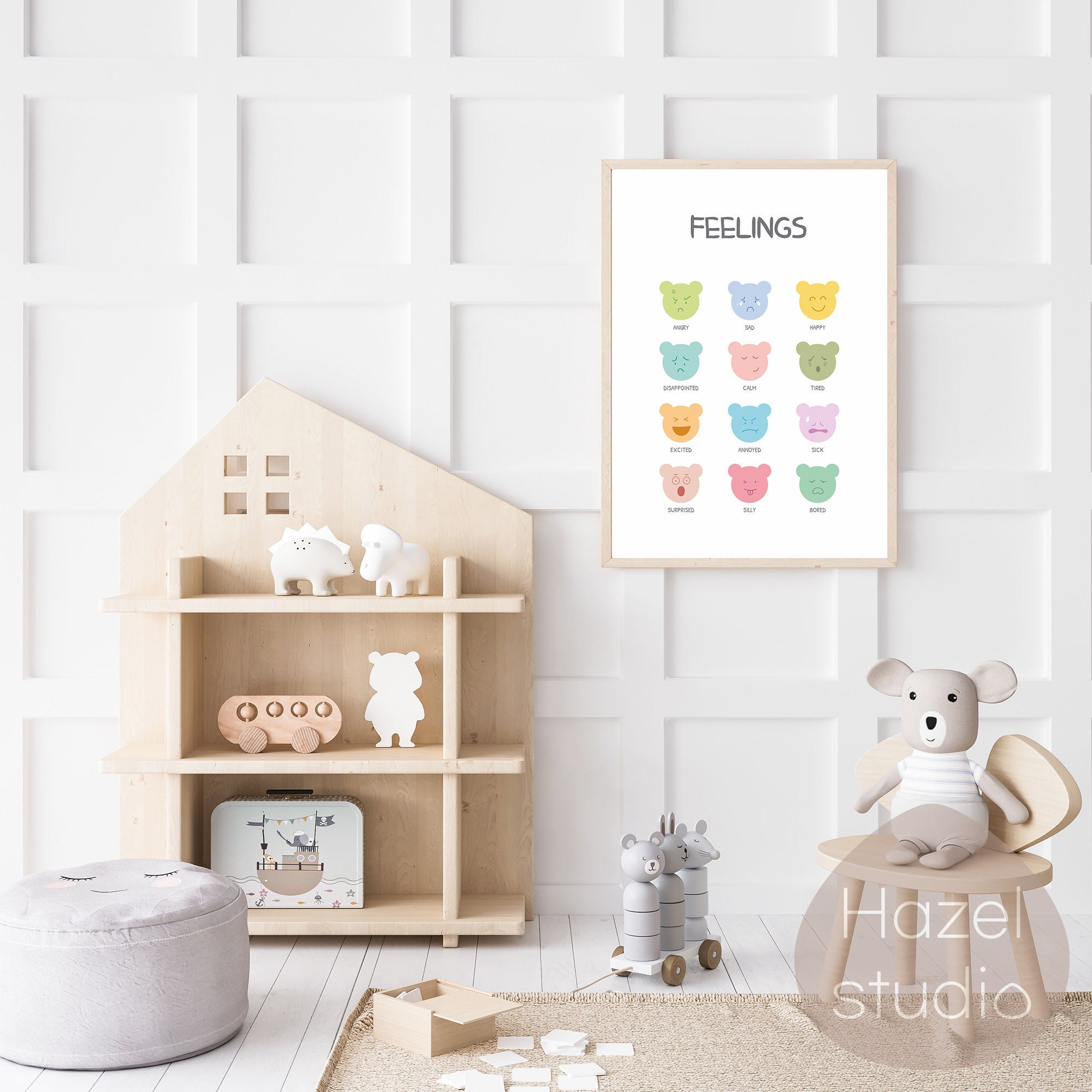 Rainbow Feelings Chart Emotions Poster Montessori Homeschool - Etsy