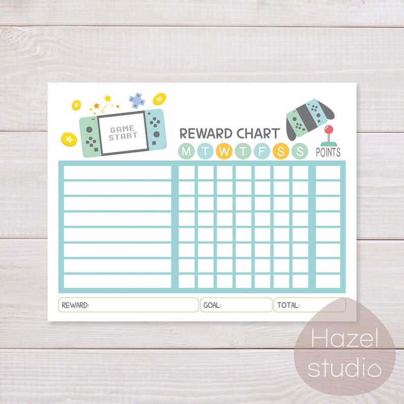 Video Game Reward Chart: Boy's Behavior & Routine Tracker (digital ...
