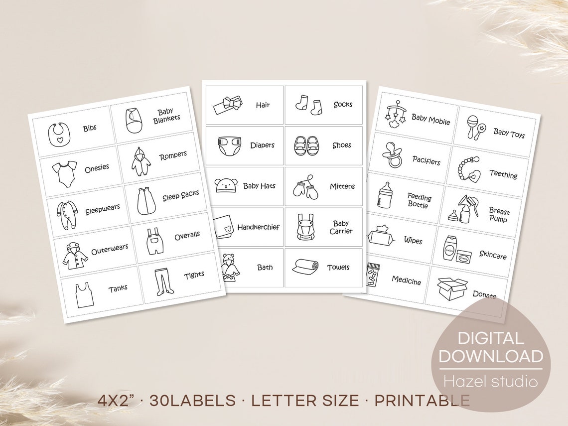 Baby Dresser Drawer Labels Nursery Drawer Labels Baby Closet - Etsy