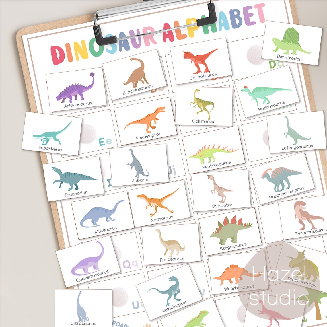 Dinosaur Alphabet Matching Game ABC Worksheet Phonics - Etsy