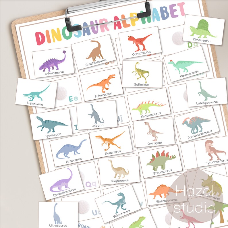 Dinosaur Alphabet Matching Game ABC Worksheet Phonics | Etsy
