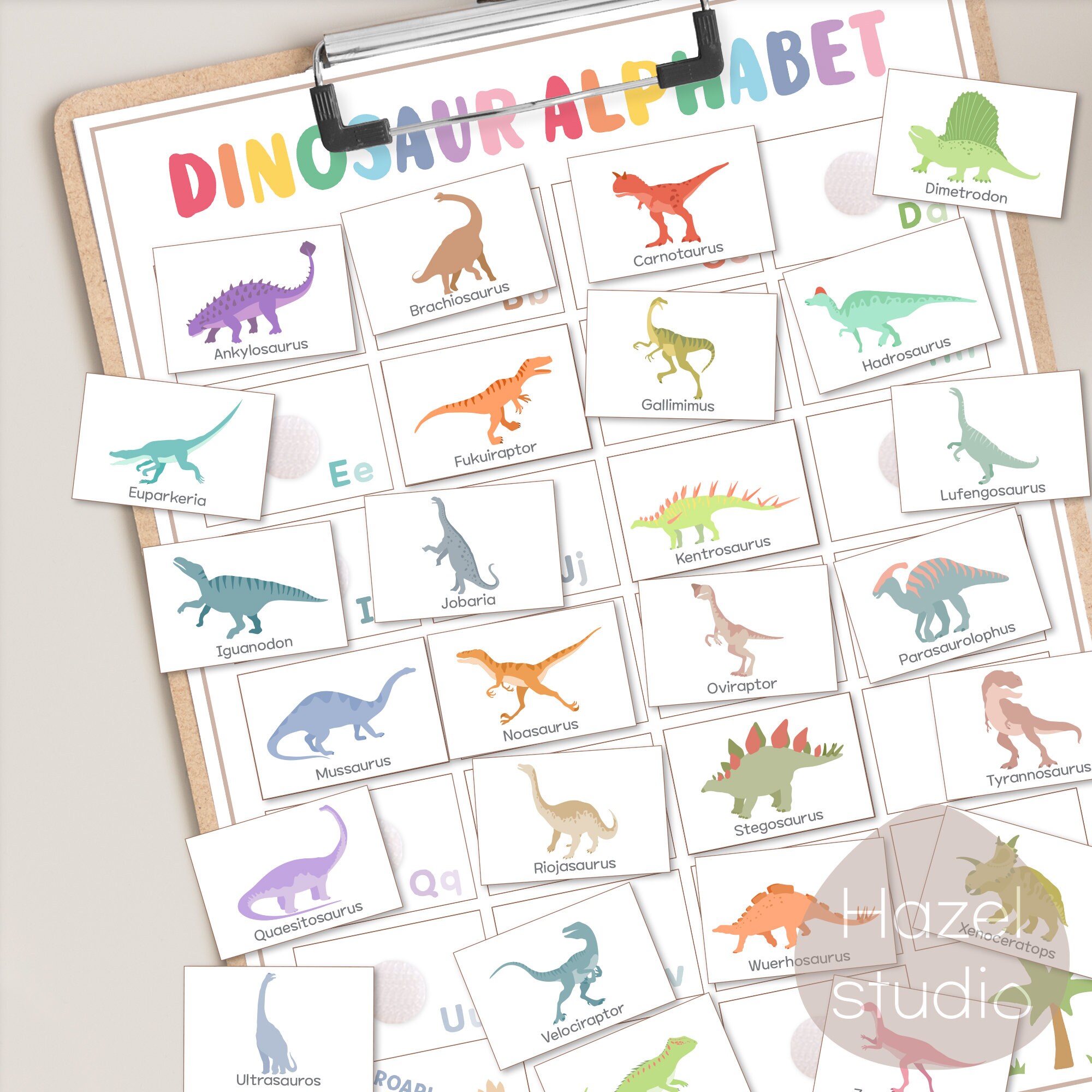 Dinosaur Alphabet Matching Game ABC Worksheet Phonics - Etsy