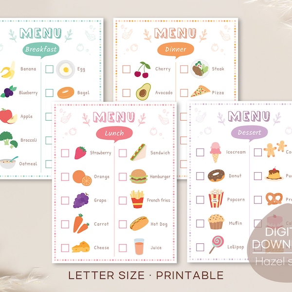 Kids Restaurant Menu Activities - Etsy