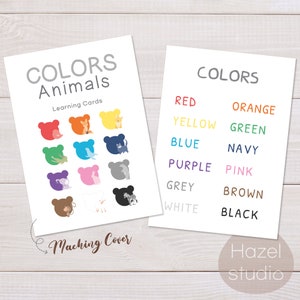 Colors Flash Cards, Animal Colors Cards, Montessori Materials ...