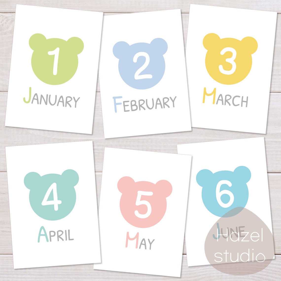 Months of the Year Flash Cards Learning Cards Montessori - Etsy