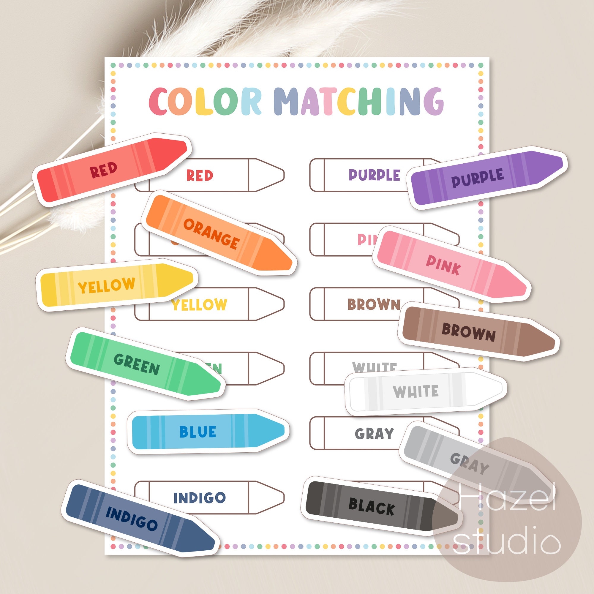 Color Matching Activity Color Sorting Color Busy Book Pages - Etsy