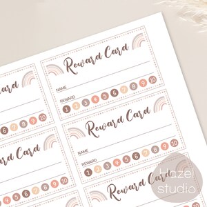 Reward Punch Card, Boho Rainbow Punch Card, Classroom Incentive, Kids ...