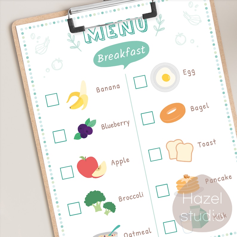 Pretend Play Restaurant Menu Kids Kitchen Play Menus - Etsy