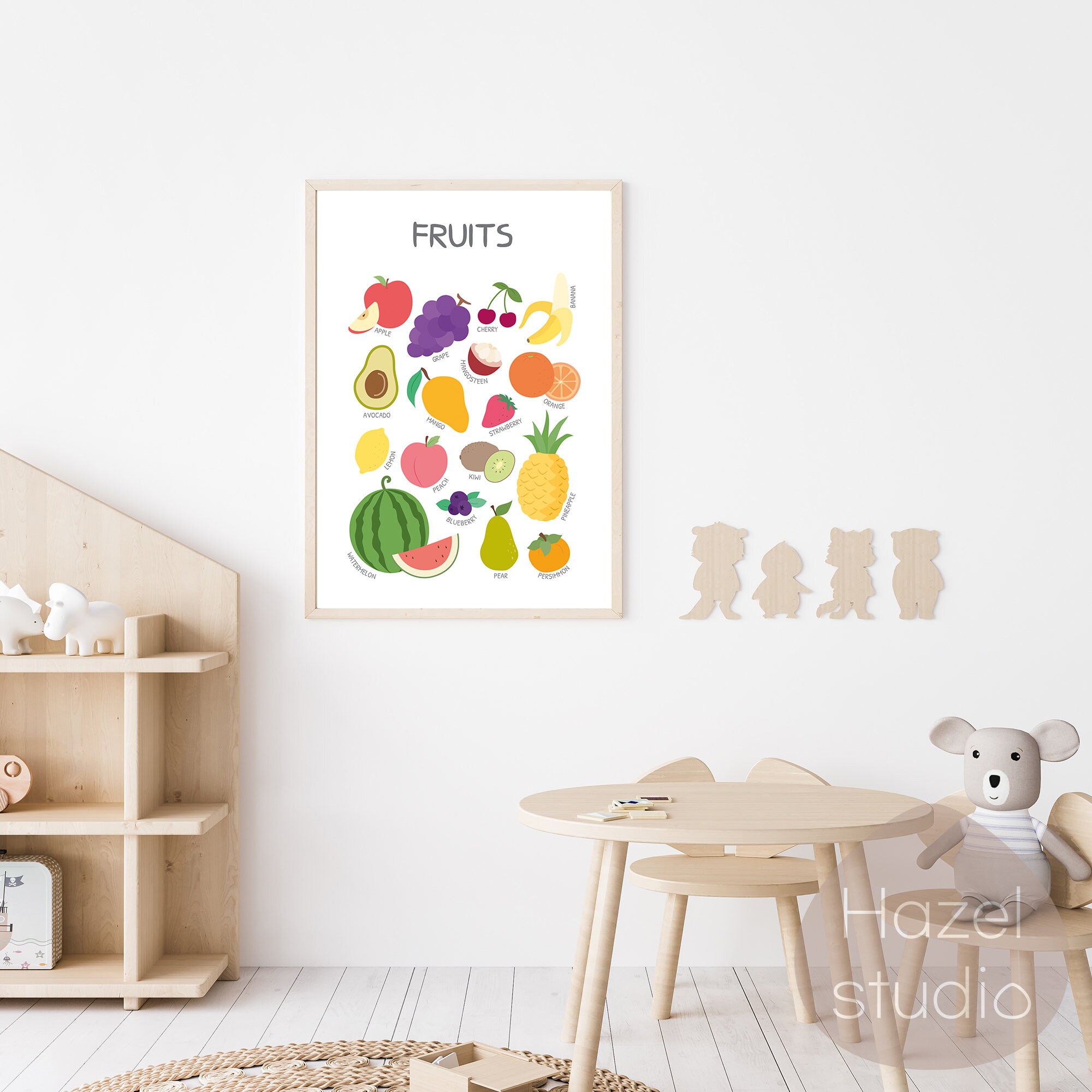 Fruits Poster Learning Posters Montessori Homeschool Decor - Etsy