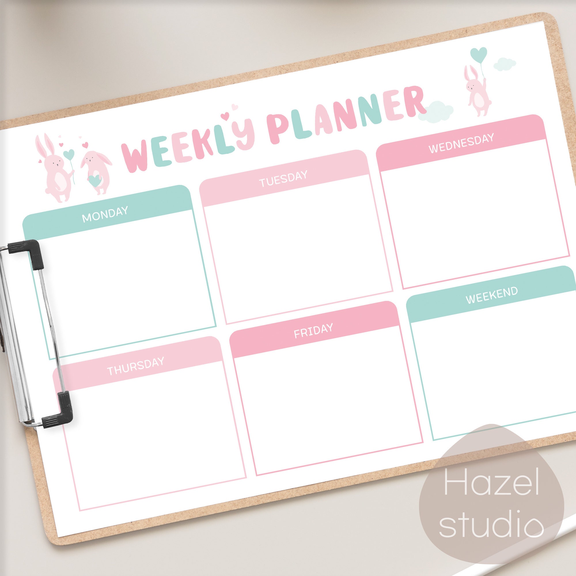 Kids Weekly Planner Girl Daily Planner Homeschool Planner - Etsy