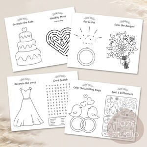 Kids Wedding Activity Book: Coloring Pages & Games (digital Download ...