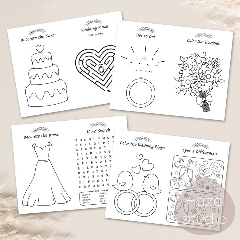 Kids Wedding Activity Book Coloring&activity Book for Kids - Etsy