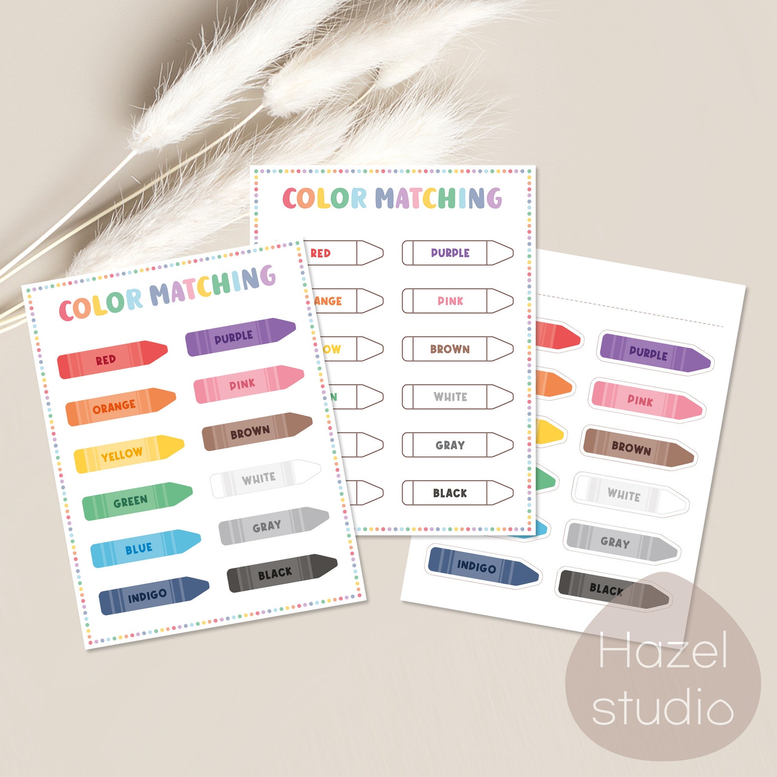 Color Matching Activity Color Sorting Color Busy Book Pages - Etsy