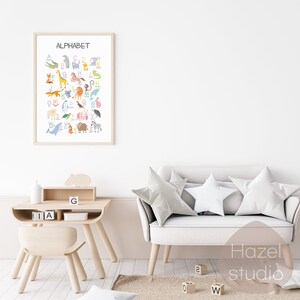 Animal Alphabet Poster, ABC Poster, Montessori, Rainbow Alphabet ...