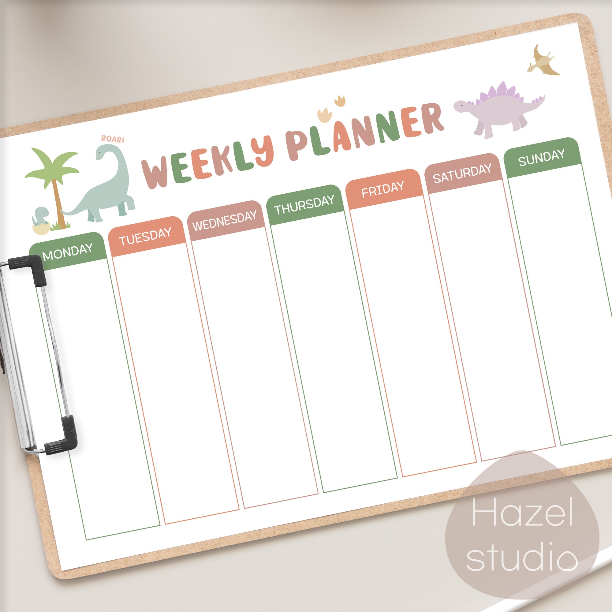 Boy Weekly Planner Dinosaur Daily Planner Homeschool - Etsy