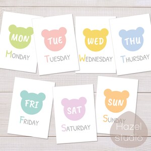 Day of the Week Flash Cards, Days Cards, Montessori Materials ...