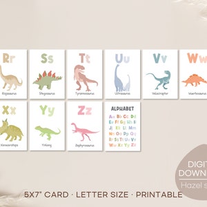 Dinosaur ABC Flash Cards: Montessori Homeschool Printable (digital ...