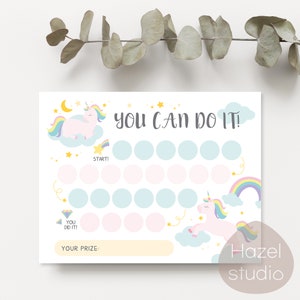 Unicorn Reward Chart, Rainbow Behavior Chart, Chore Chart, Toddler ...