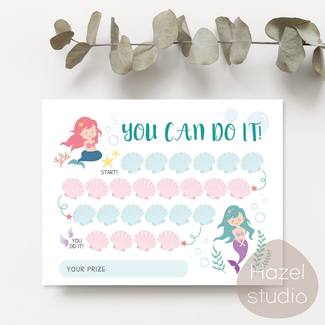 Mermaid Reward Chart Girl Behavior Chart Chore Chart | Etsy