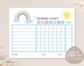 Rainbow Reward Chart Sunshine Sticker Behavior Chart Chore | Etsy