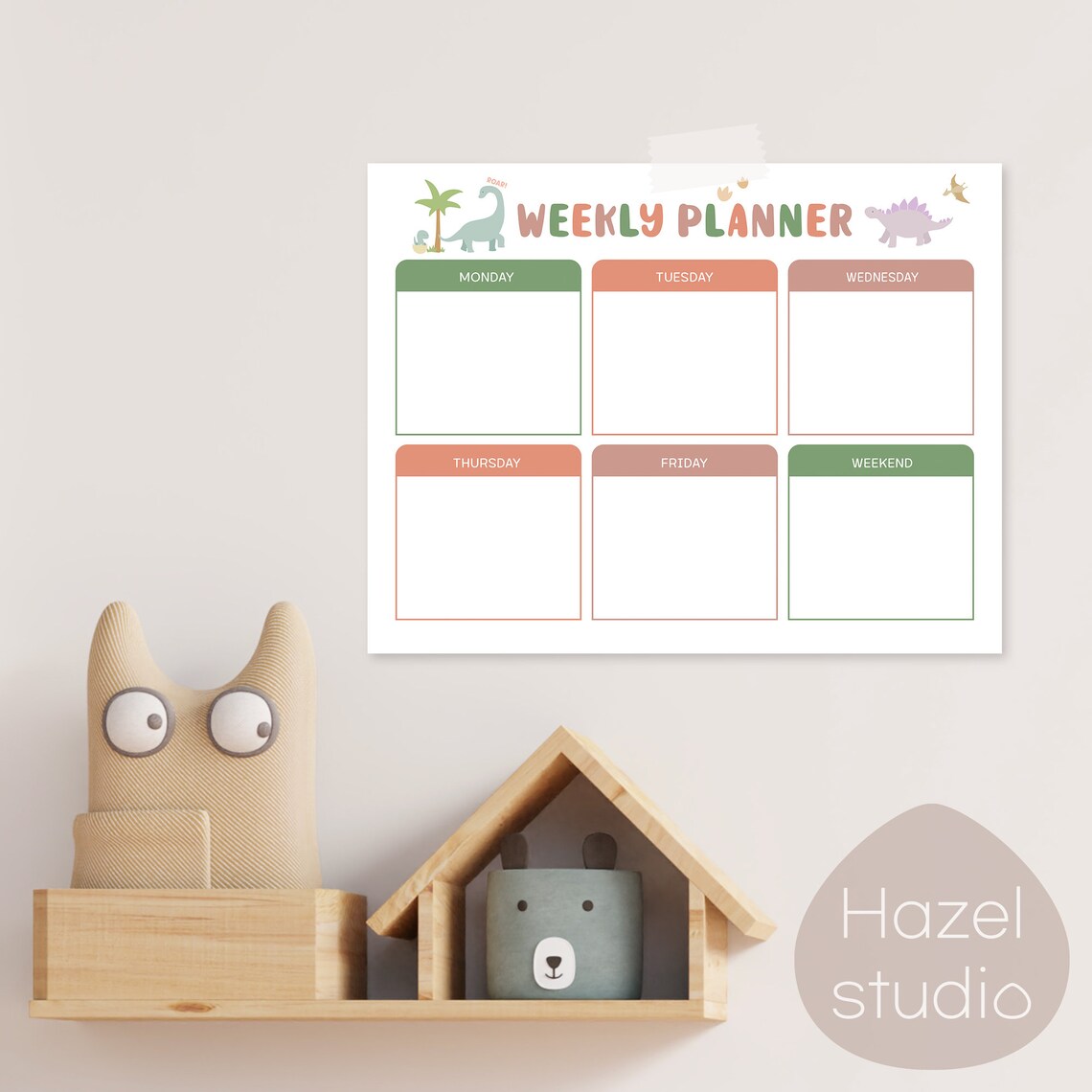 Boy Weekly Planner Dinosaur Daily Planner Homeschool - Etsy