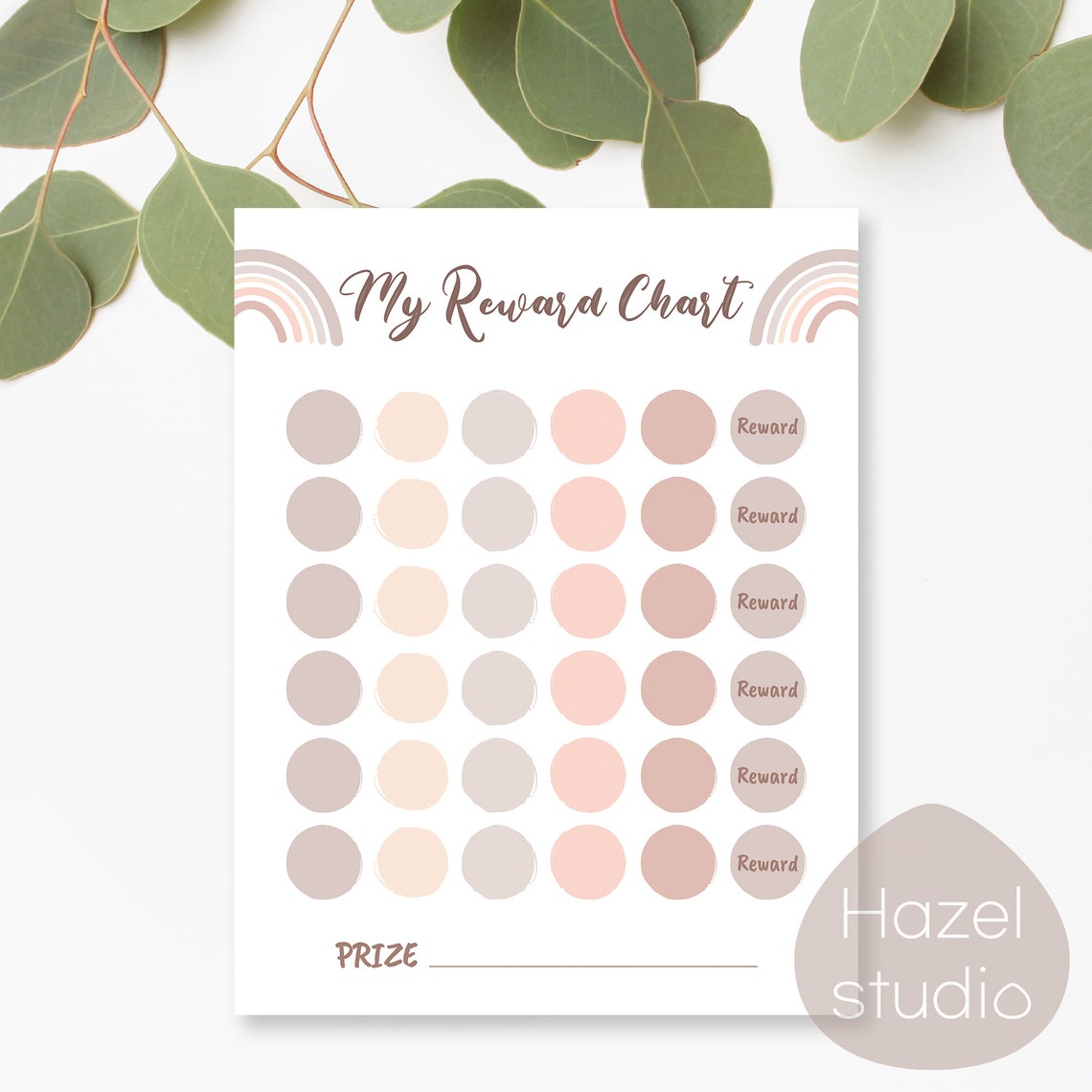 Rainbow Reward Chart Neutral Kids Behavior Chart Boho Chore - Etsy