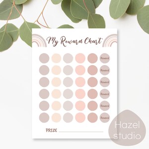 Boho Rainbow Reward Chart: Kids Behavior, Toddler Routine (digital ...
