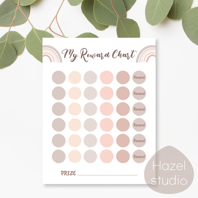 Boho Rainbow Reward Chart: Kids Behavior, Toddler Routine (digital ...