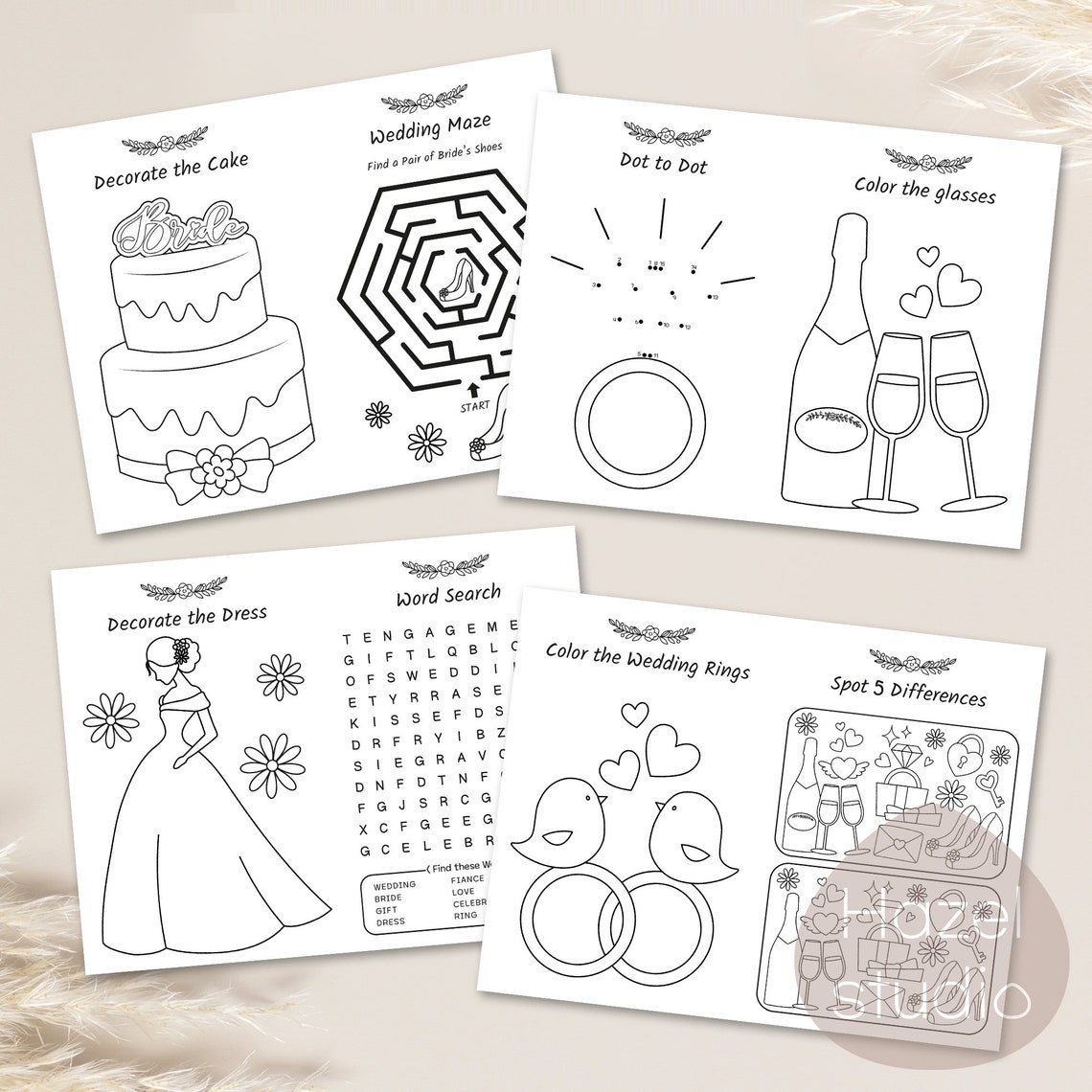 Kids Bridal Shower Activity Book Coloring&activity Book for - Etsy