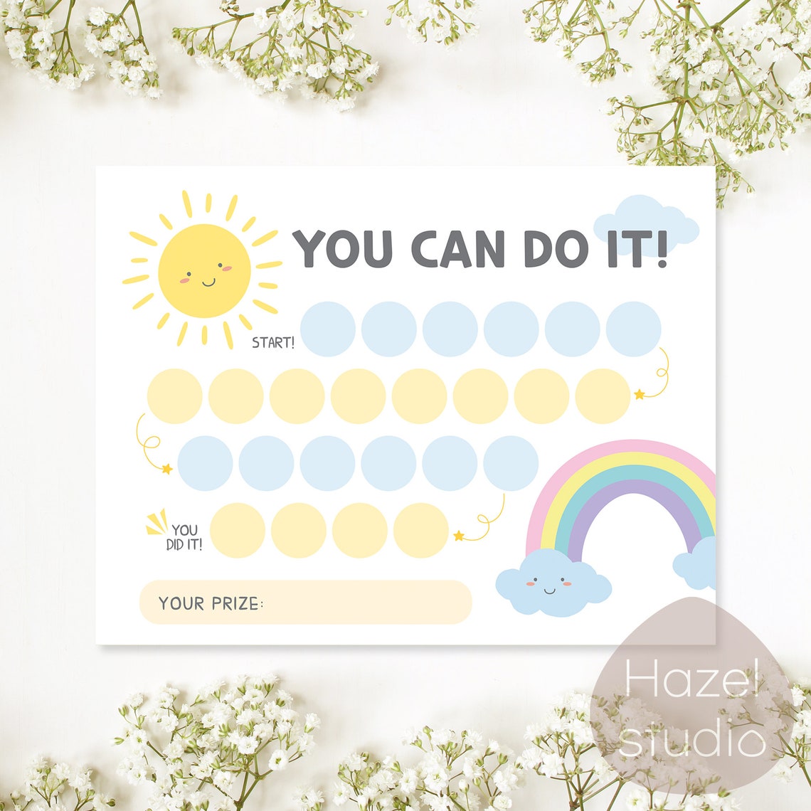 Rainbow Reward Chart Sunshine Sticker Behavior Chart Chore - Etsy UK