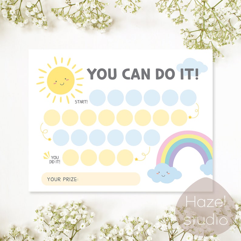 Rainbow Reward Chart Sunshine Sticker Behavior Chart Chore - Etsy