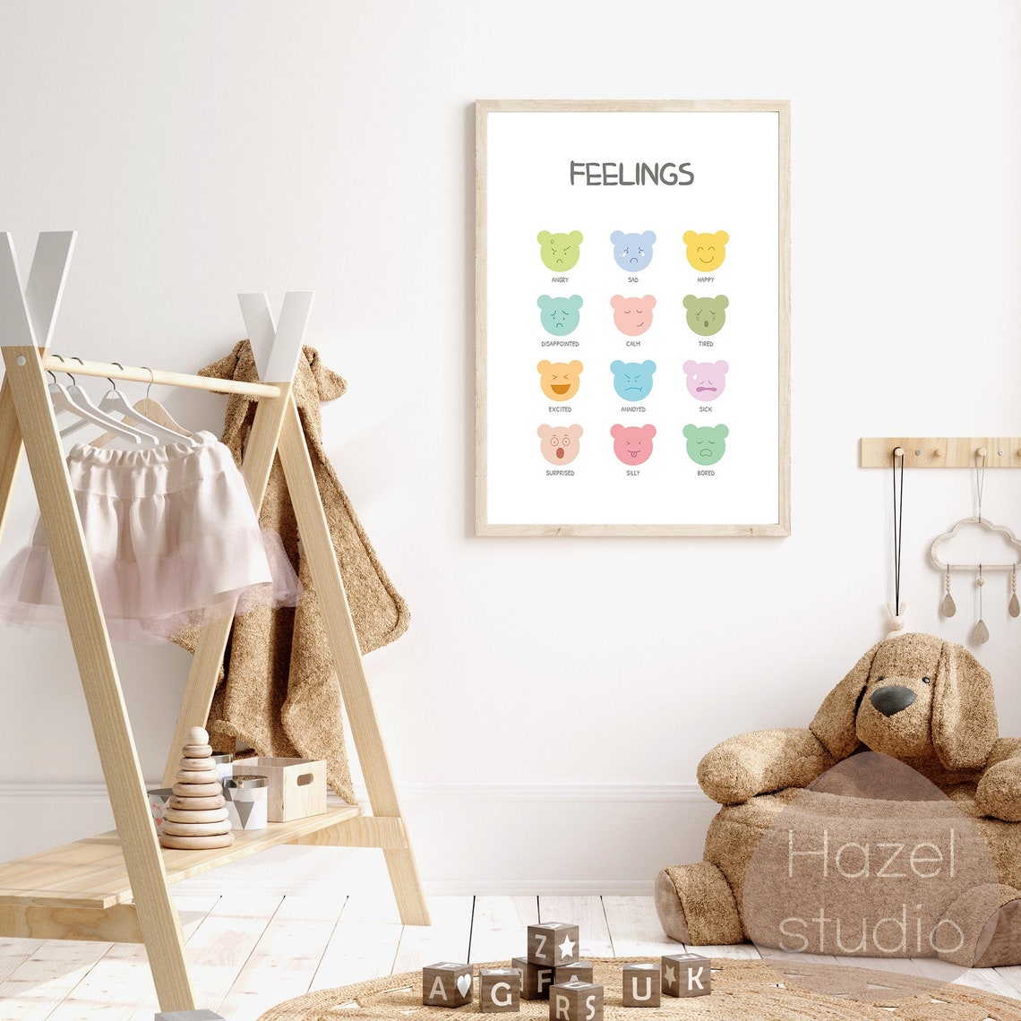 Rainbow Feelings Chart Emotions Poster Montessori Homeschool - Etsy