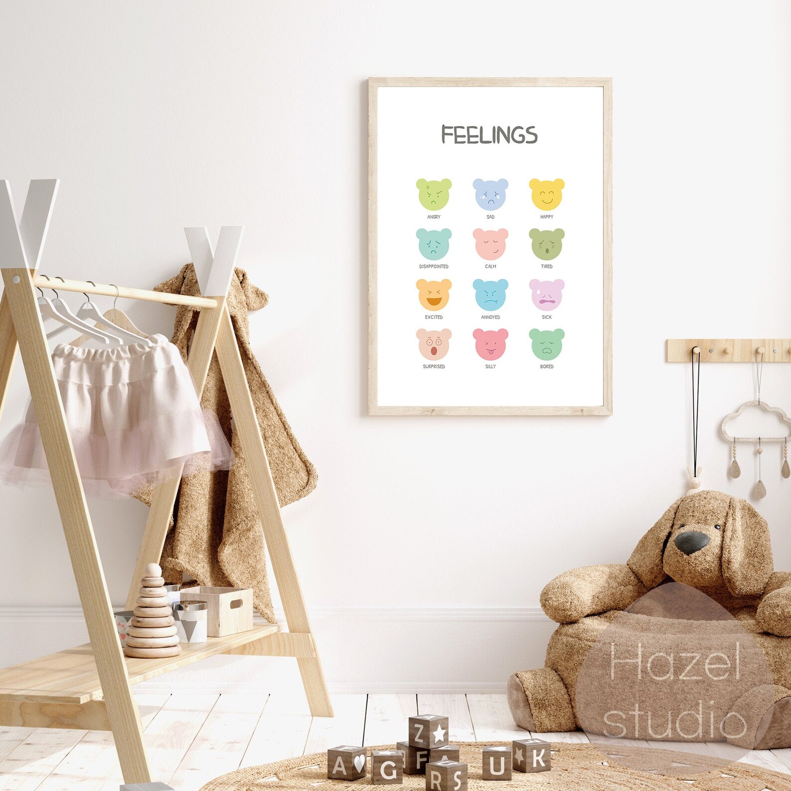 Rainbow Feelings Chart Emotions Poster Montessori Homeschool - Etsy